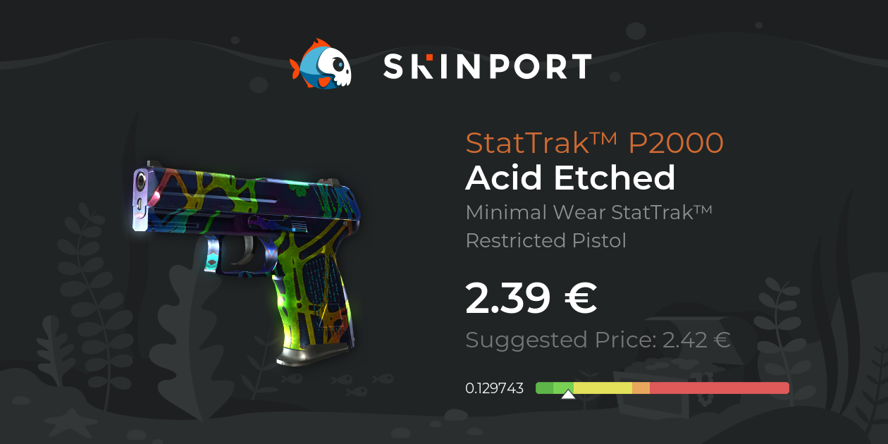 StatTrak™ P2000 | Acid Etched (Minimal Wear) - Counter-Strike 2 - Skinport