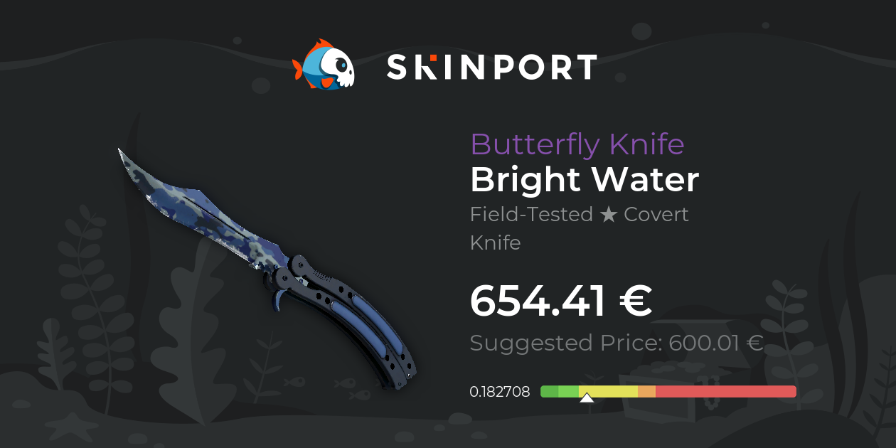 Butterfly Knife | Bright Water (Field-Tested) - CS2 - Skinport
