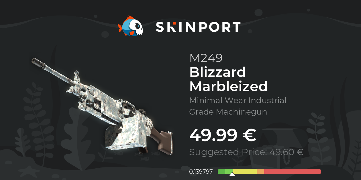 M249 | Blizzard Marbleized (Minimal Wear) - Counter-Strike 2 - Skinport