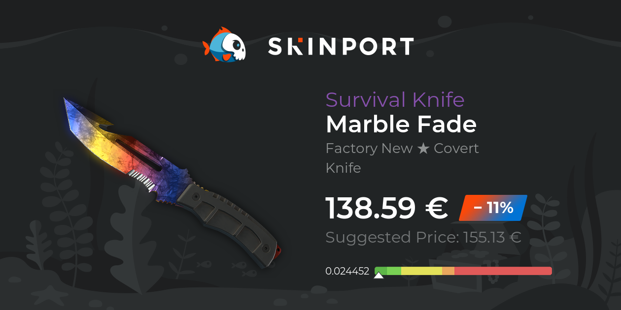 Survival Knife | Marble Fade (Factory New) - Counter-Strike 2 - Skinport