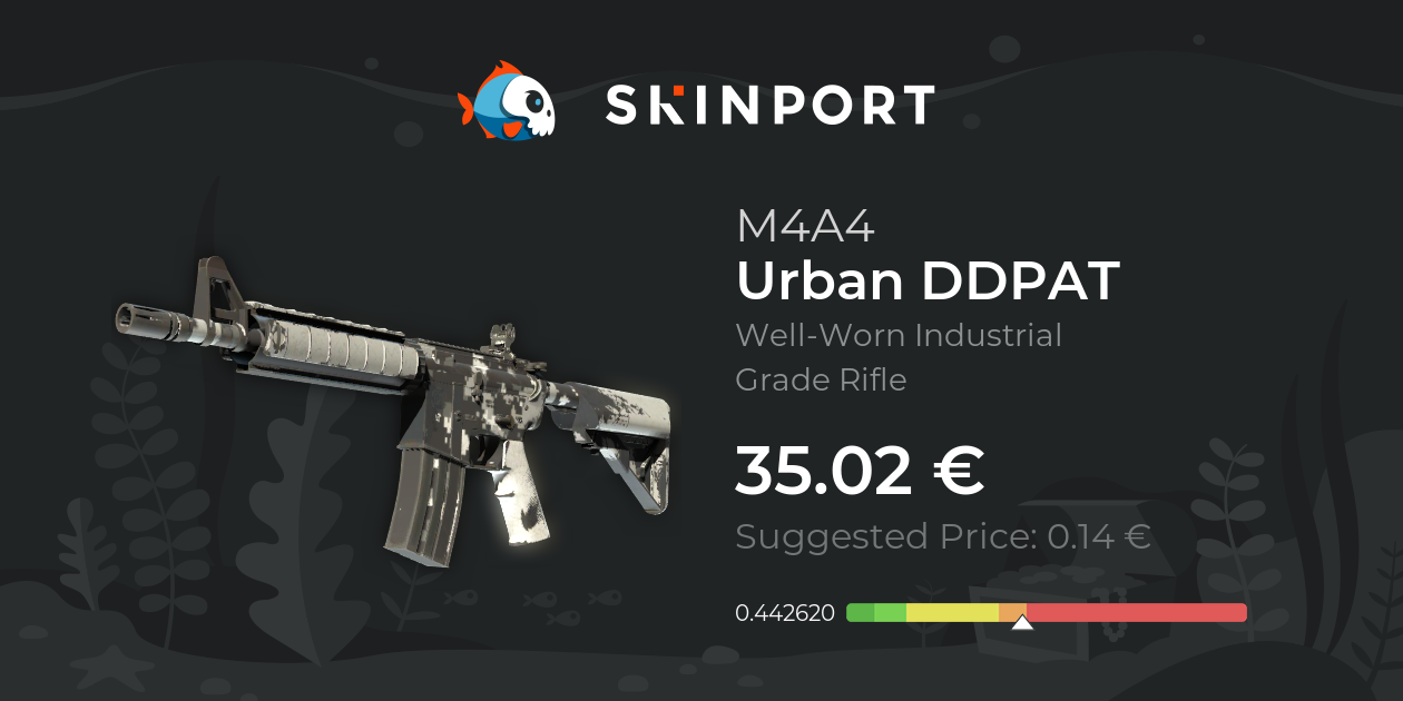 M4A4 | Urban DDPAT (Well-Worn) - Counter-Strike 2 - Skinport