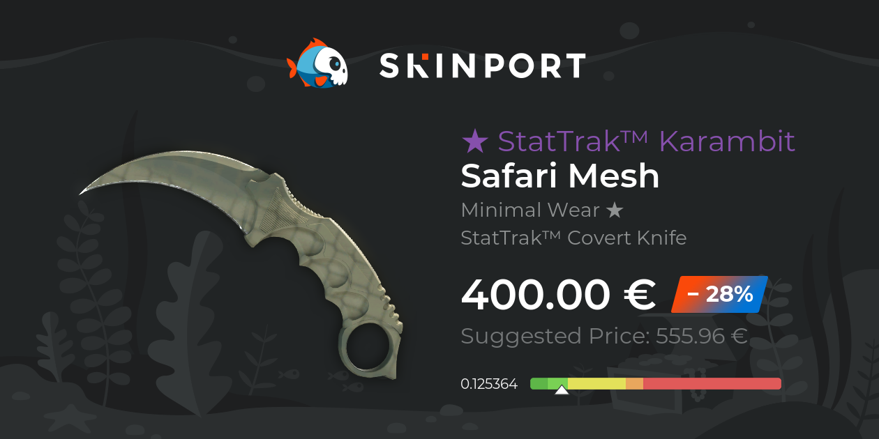 StatTrak™ Karambit | Safari Mesh (Minimal Wear) - Counter-Strike 2 - Skinport