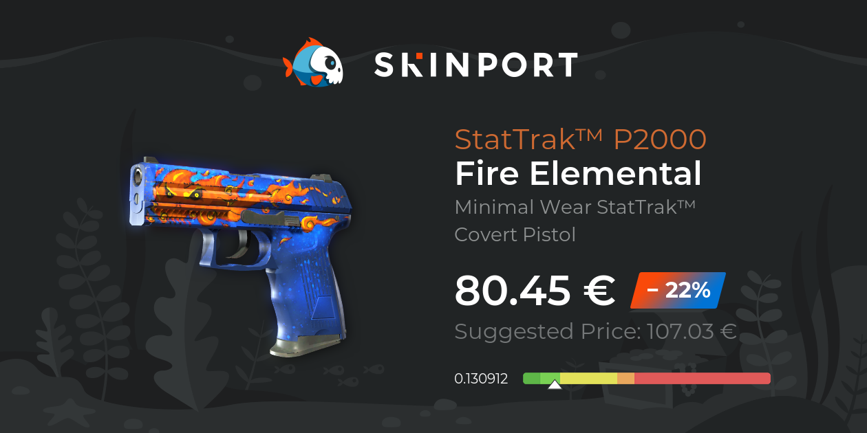 StatTrak™ P2000 | Fire Elemental (Minimal Wear) - Counter-Strike 2 ...