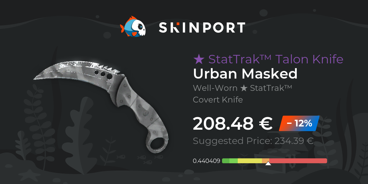 StatTrak™ Talon Knife | Urban Masked (Well-Worn) - Counter-Strike 2 ...