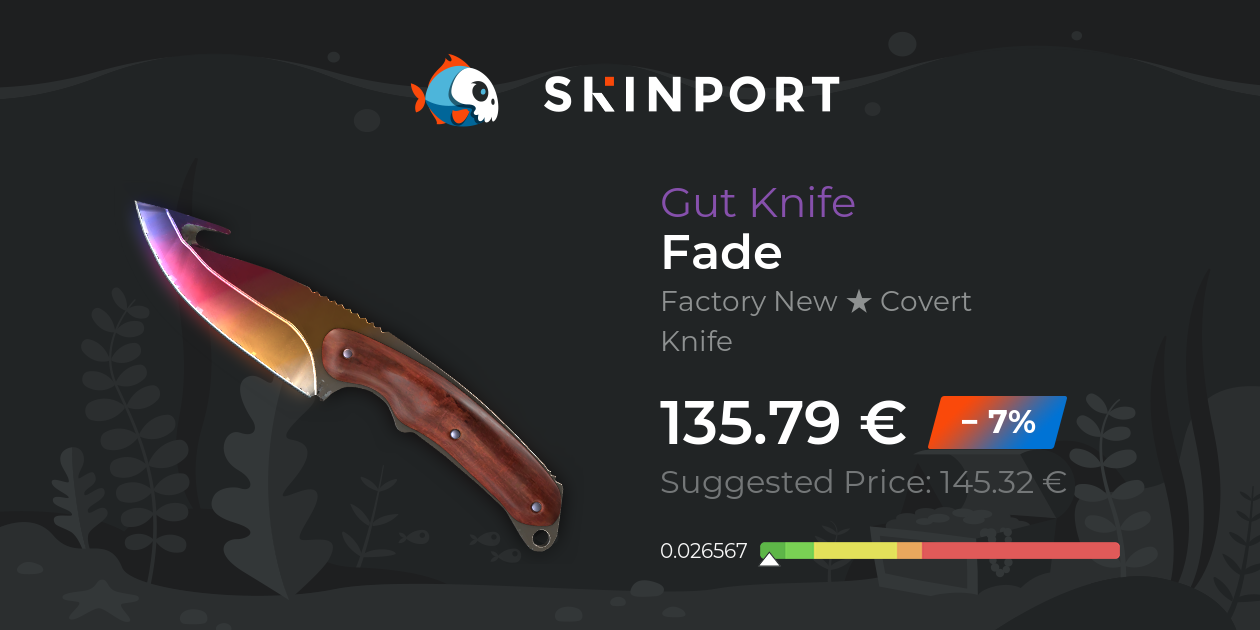 Gut Knife | Fade (Factory New) - Counter-Strike 2 - Skinport