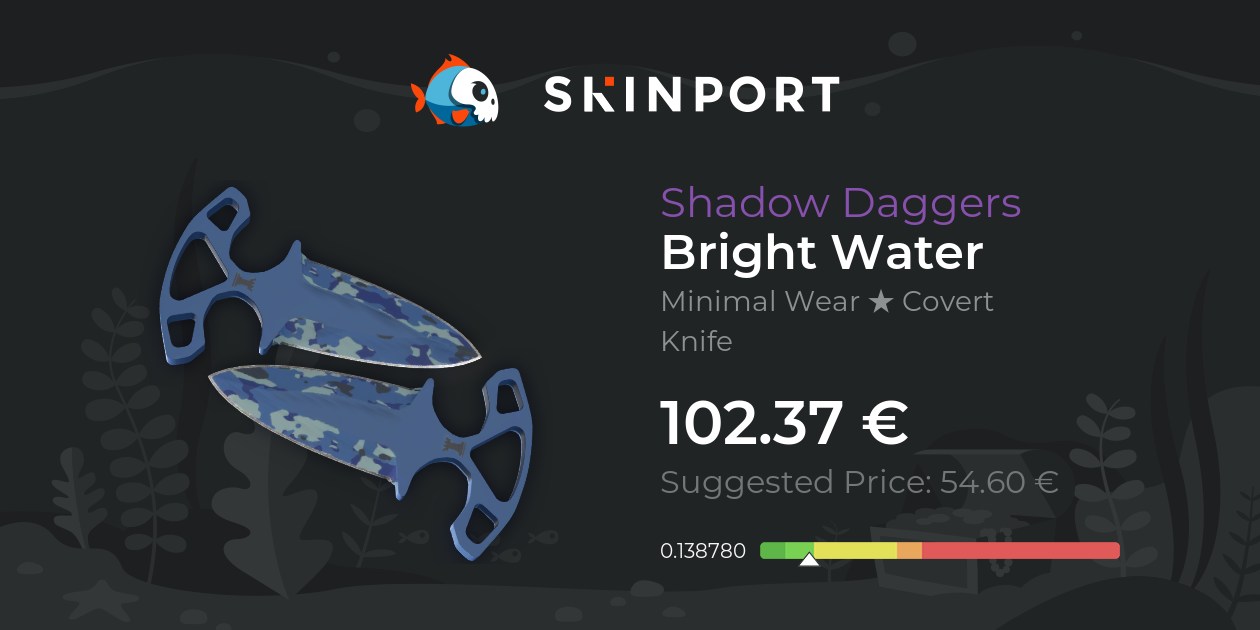 Shadow Daggers | Bright Water (Minimal Wear) - Counter-Strike 2 - Skinport