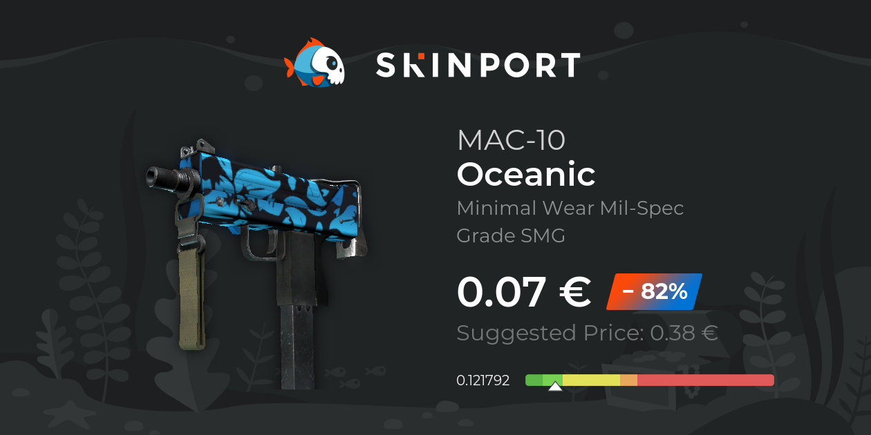 MAC-10 | Oceanic (Minimal Wear) - Counter-Strike 2 - Skinport