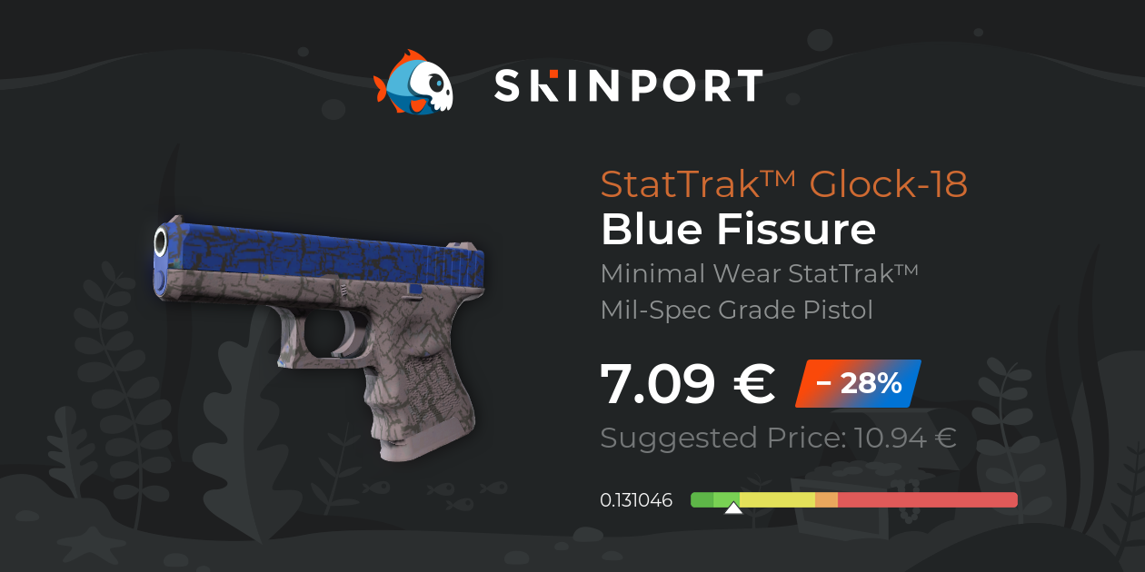 StatTrak™ Glock-18 | Blue Fissure (Minimal Wear) - Counter-Strike 2 ...
