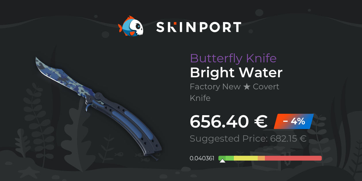 Butterfly Knife | Bright Water (Factory New) - Counter-Strike 2 - Skinport