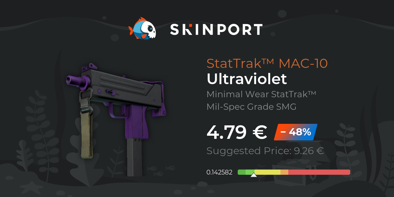 StatTrak™ MAC-10 | Ultraviolet (Minimal Wear) - Counter-Strike 2 - Skinport
