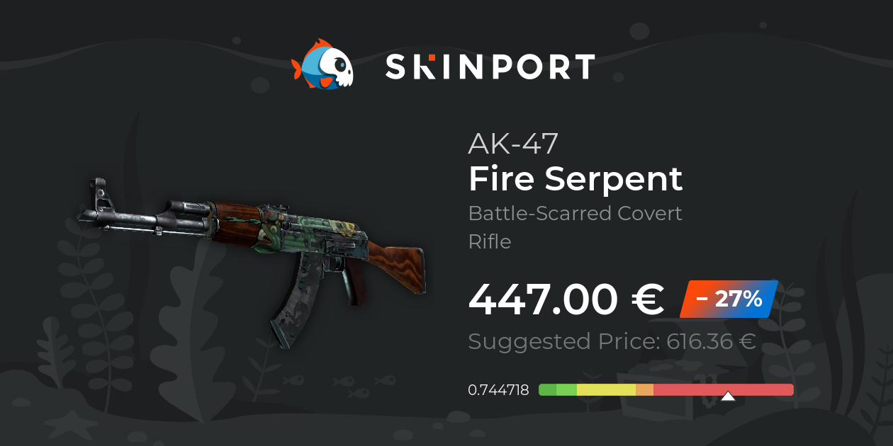 AK-47 | Fire Serpent (Battle-Scarred) - Counter-Strike 2 - Skinport