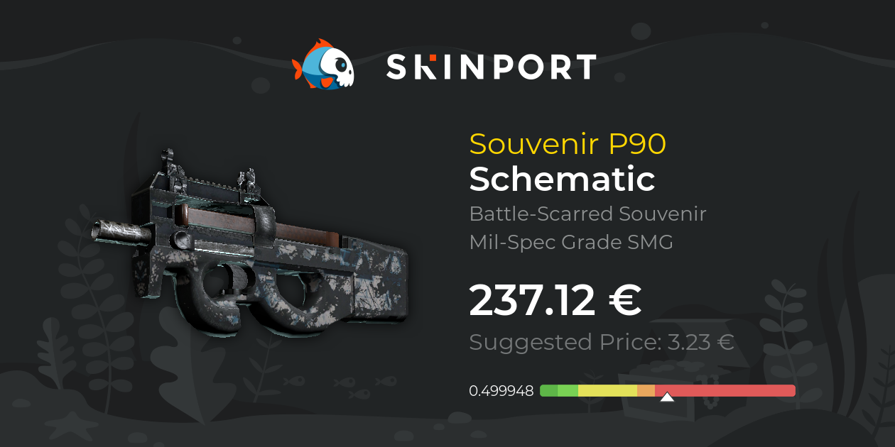 Souvenir P90 | Schematic (Battle-Scarred) - Counter-Strike 2 - Skinport