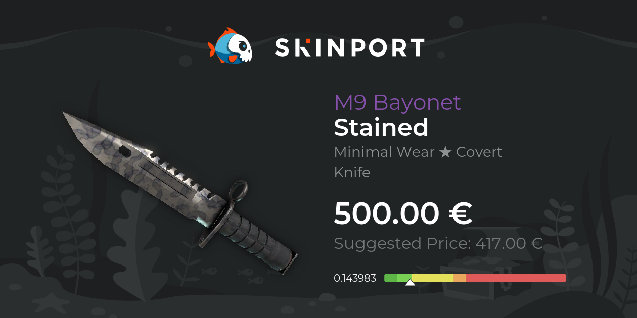 M9 Bayonet | Stained (Minimal Wear) - CS:GO - Skinport