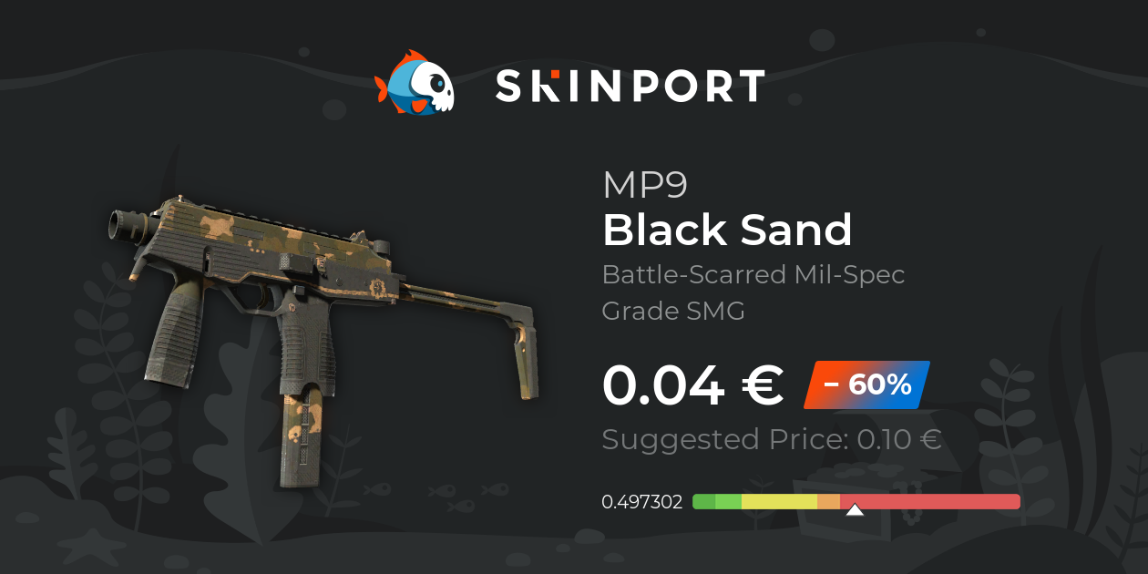 MP9 | Black Sand (Battle-Scarred) - Counter-Strike 2 - Skinport
