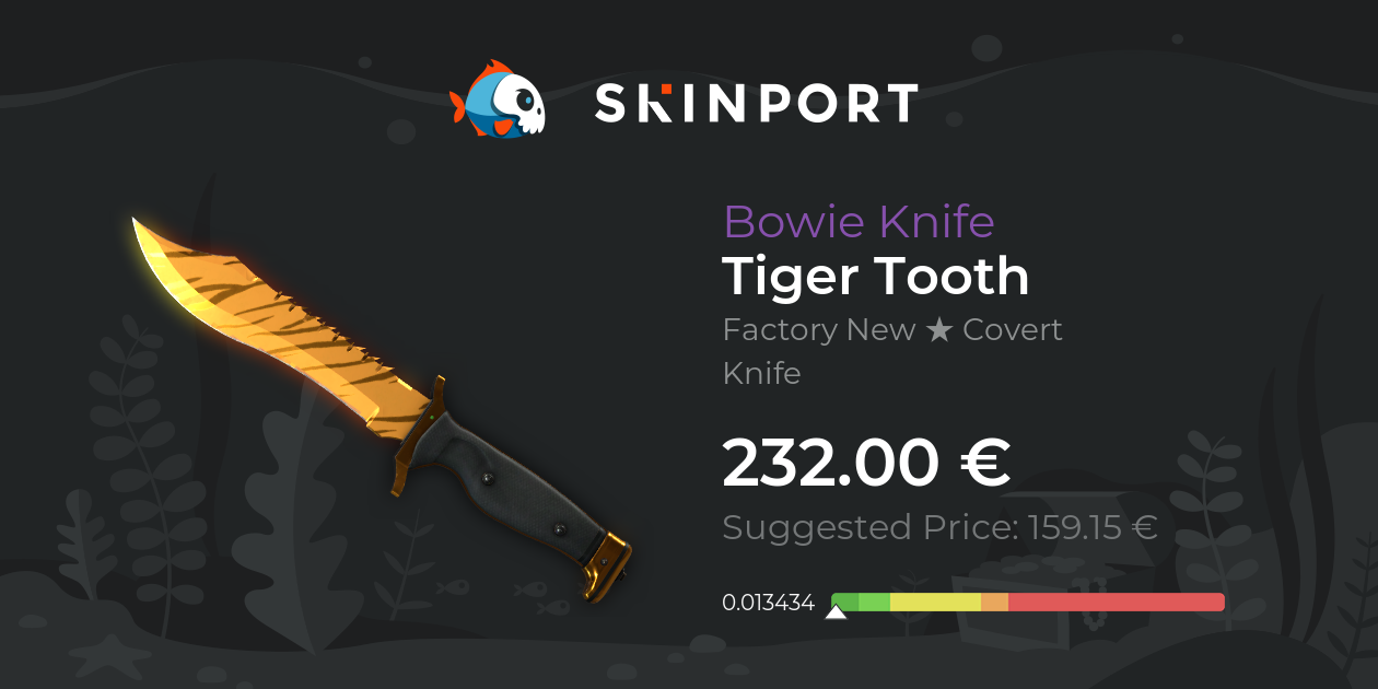 Bowie Knife | Tiger Tooth (Factory New) - Counter-Strike 2 - Skinport