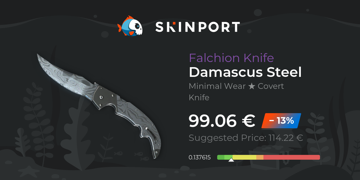 Falchion Knife | Damascus Steel (Minimal Wear) - Counter-Strike 2 ...