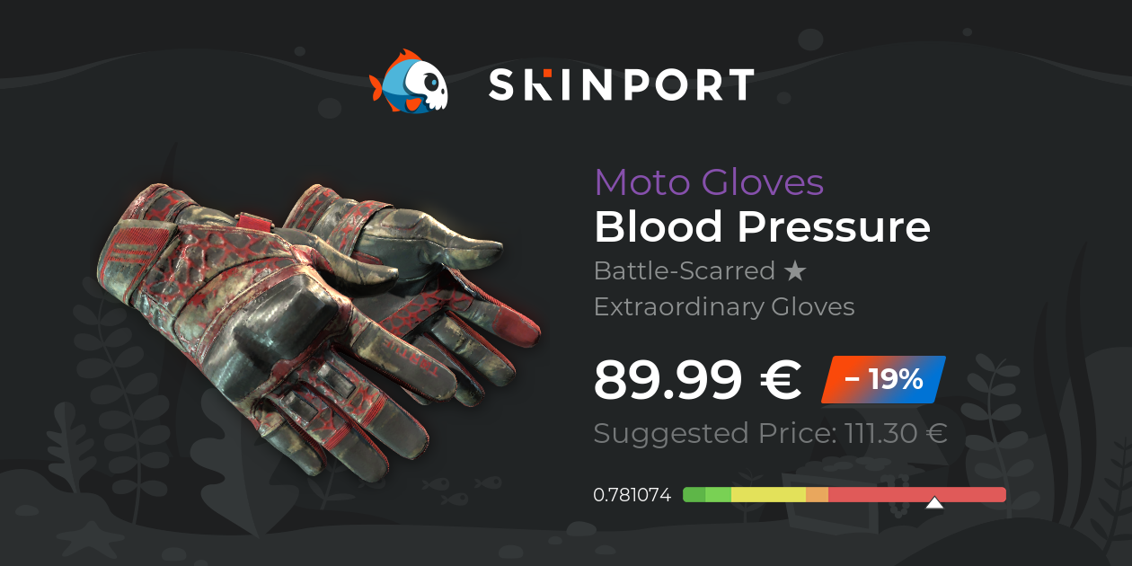 Moto Gloves | Blood Pressure (Battle-Scarred) - Counter-Strike 2 - Skinport