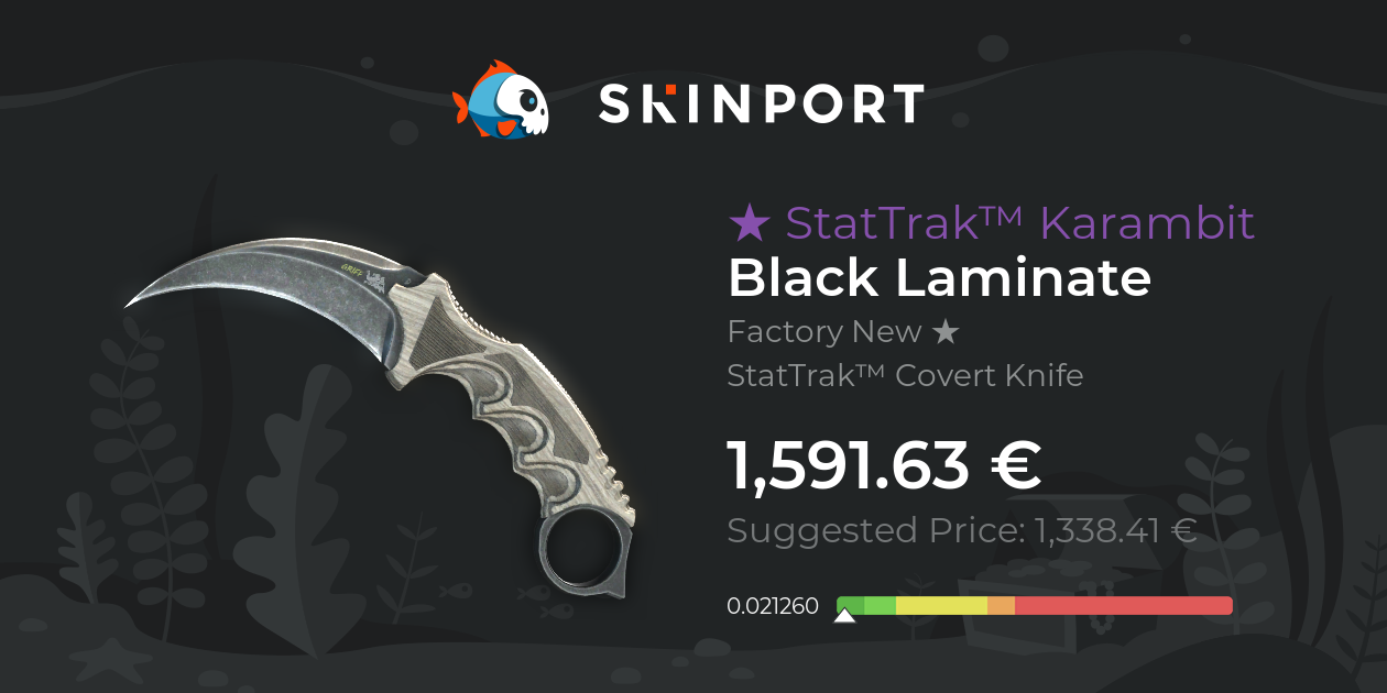 StatTrak™ Karambit | Black Laminate (Factory New) - Counter-Strike 2 ...