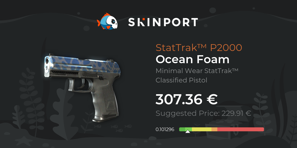 StatTrak™ P2000 | Ocean Foam (Minimal Wear) - Counter-Strike 2 - Skinport