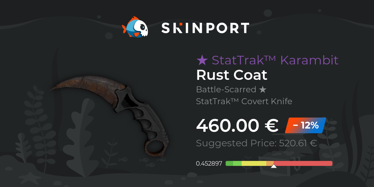 StatTrak™ Karambit | Rust Coat (Battle-Scarred) - CS2 - Skinport