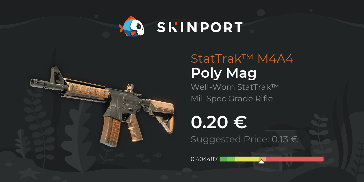 StatTrak™ M4A4 | Poly Mag (Well-Worn) - Counter-Strike 2 - Skinport
