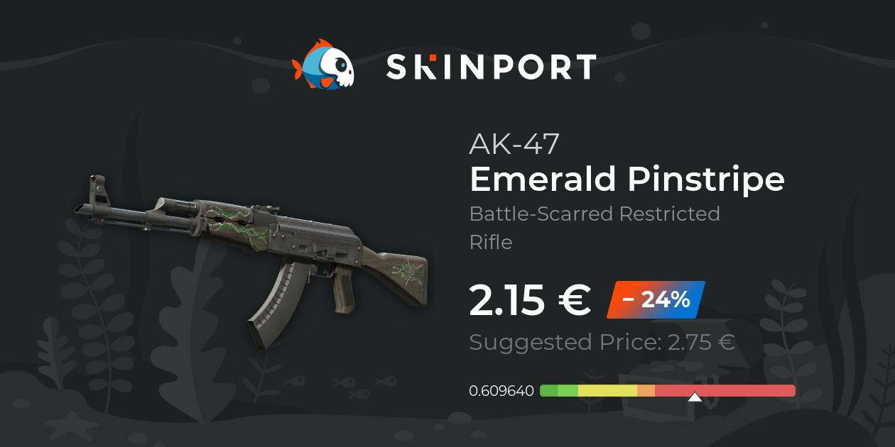 AK-47 | Emerald Pinstripe (Battle-Scarred) - Counter-Strike 2 - Skinport