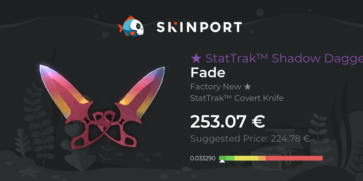 StatTrak™ Shadow Daggers | Fade (Factory New) - Counter-Strike 2 - Skinport