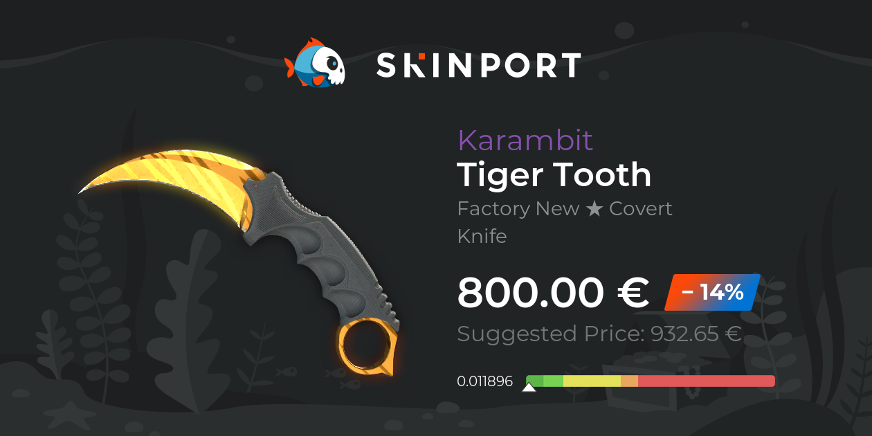 Karambit | Tiger Tooth (Factory New) - Counter-Strike 2 - Skinport