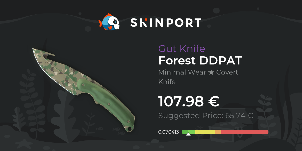 Gut Knife | Forest DDPAT (Minimal Wear) - Counter-Strike 2 - Skinport