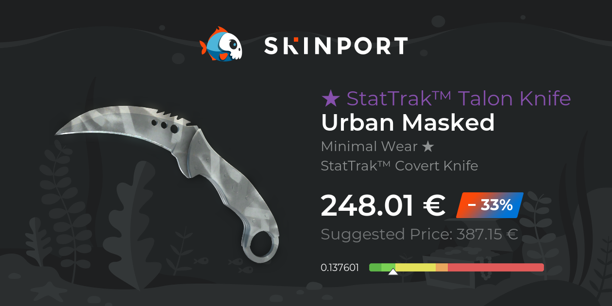 StatTrak™ Talon Knife | Urban Masked (Minimal Wear) - Counter-Strike 2 ...