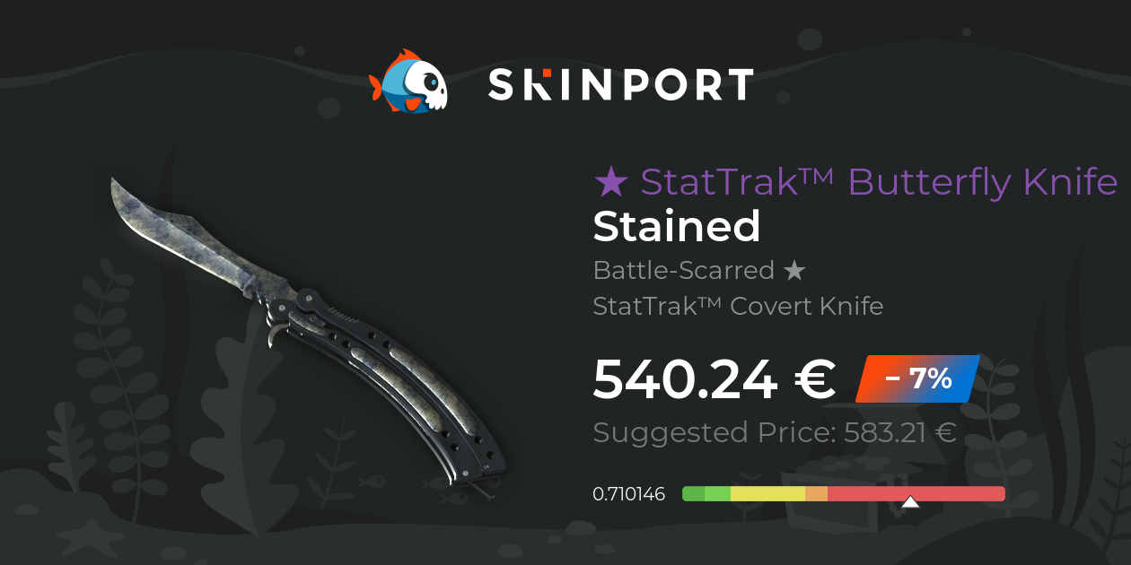 StatTrak™ Butterfly Knife | Stained (Battle-Scarred) - Counter-Strike 2 ...