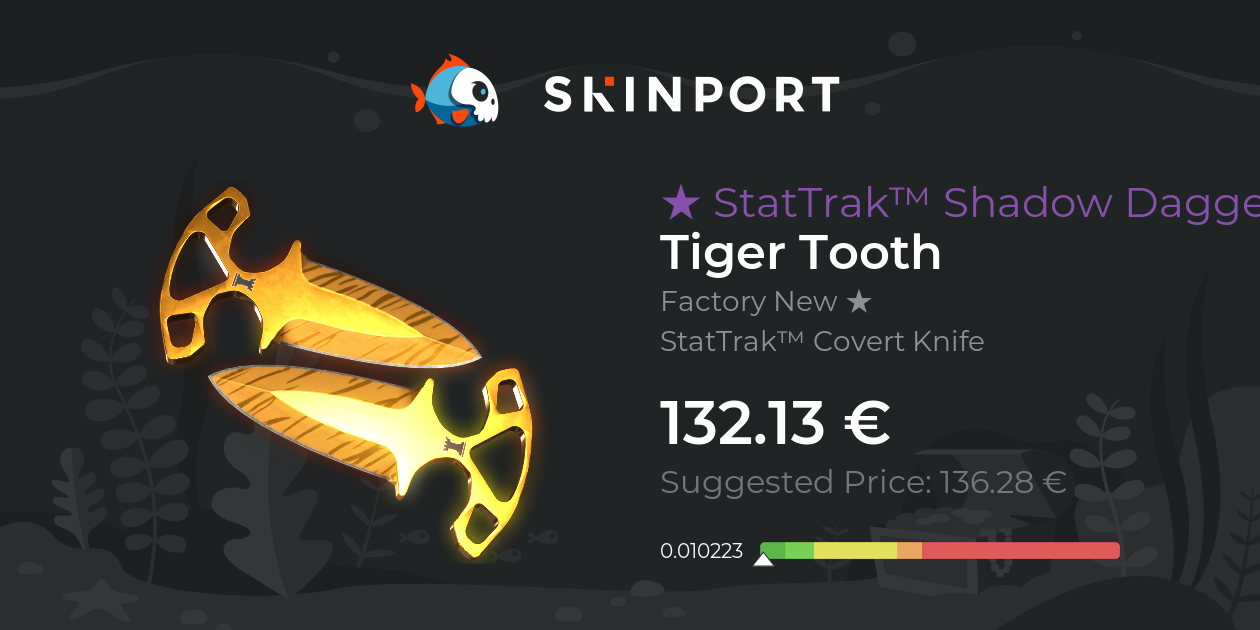 StatTrak™ Shadow Daggers | Tiger Tooth (Factory New) - Counter-Strike 2 ...