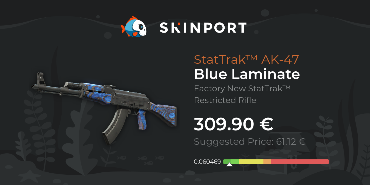 StatTrak™ AK-47 | Blue Laminate (Factory New) - Counter-Strike 2 - Skinport