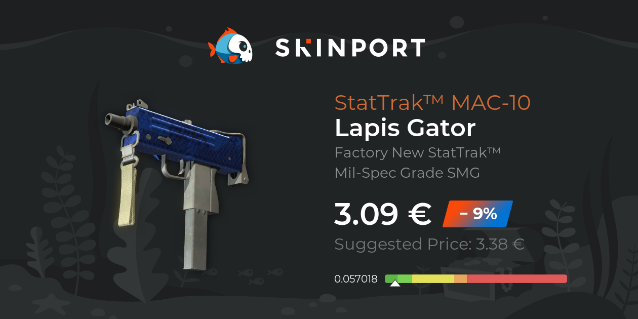 StatTrak™ MAC-10 | Lapis Gator (Factory New) - Counter-Strike 2 - Skinport