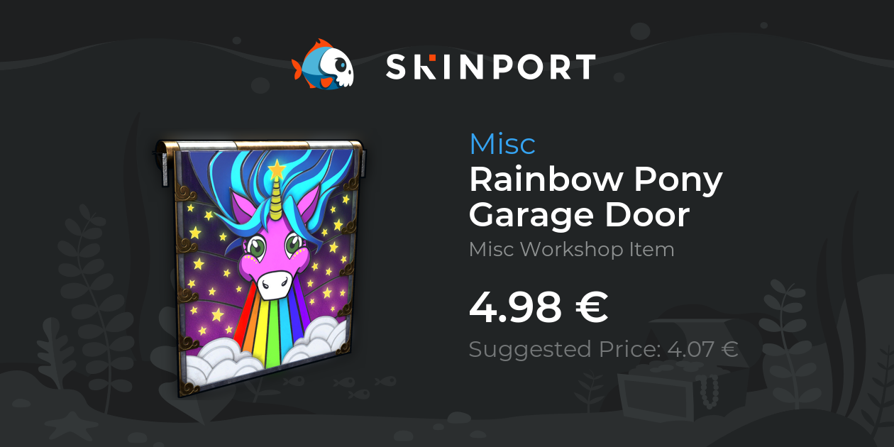 Rainbow Pony Garage Door - Rust - Skinport