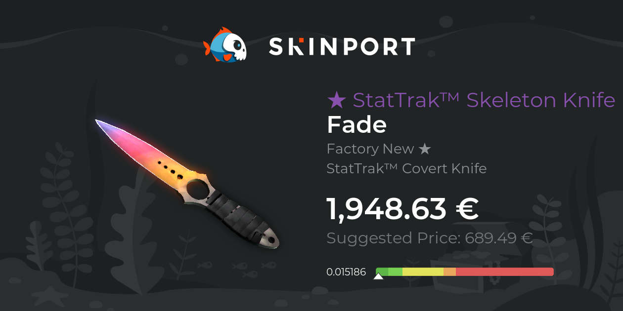StatTrak™ Skeleton Knife | Fade (Factory New) - Counter-Strike 2 - Skinport