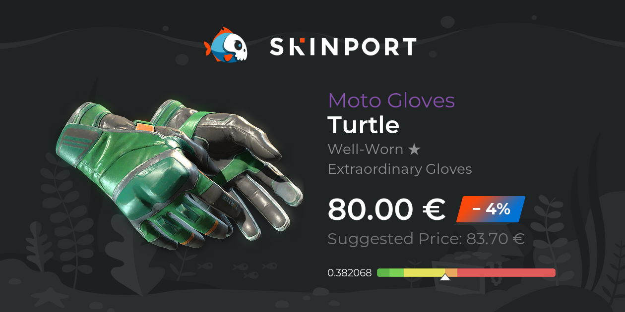 Moto Gloves | Turtle (Well-Worn) - Counter-Strike 2 - Skinport