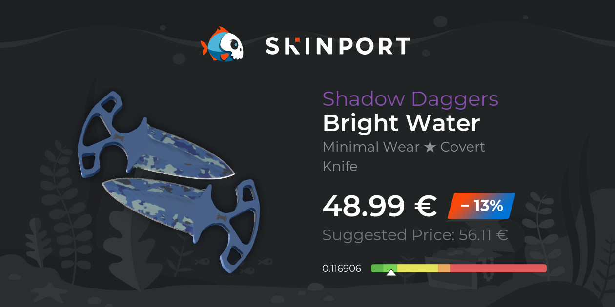 Shadow Daggers | Bright Water (Minimal Wear) - Counter-Strike 2 - Skinport