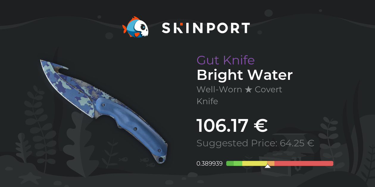 Gut Knife | Bright Water (Well-Worn) - Counter-Strike 2 - Skinport