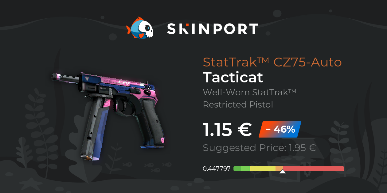StatTrak™ CZ75-Auto | Tacticat (Well-Worn) - CS:GO - Skinport