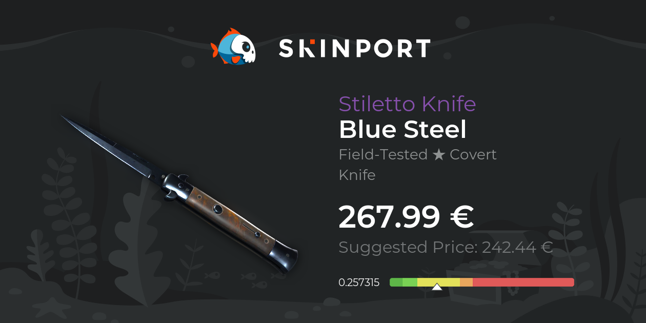 Stiletto Knife | Blue Steel (Field-Tested) - Counter-Strike 2 - Skinport