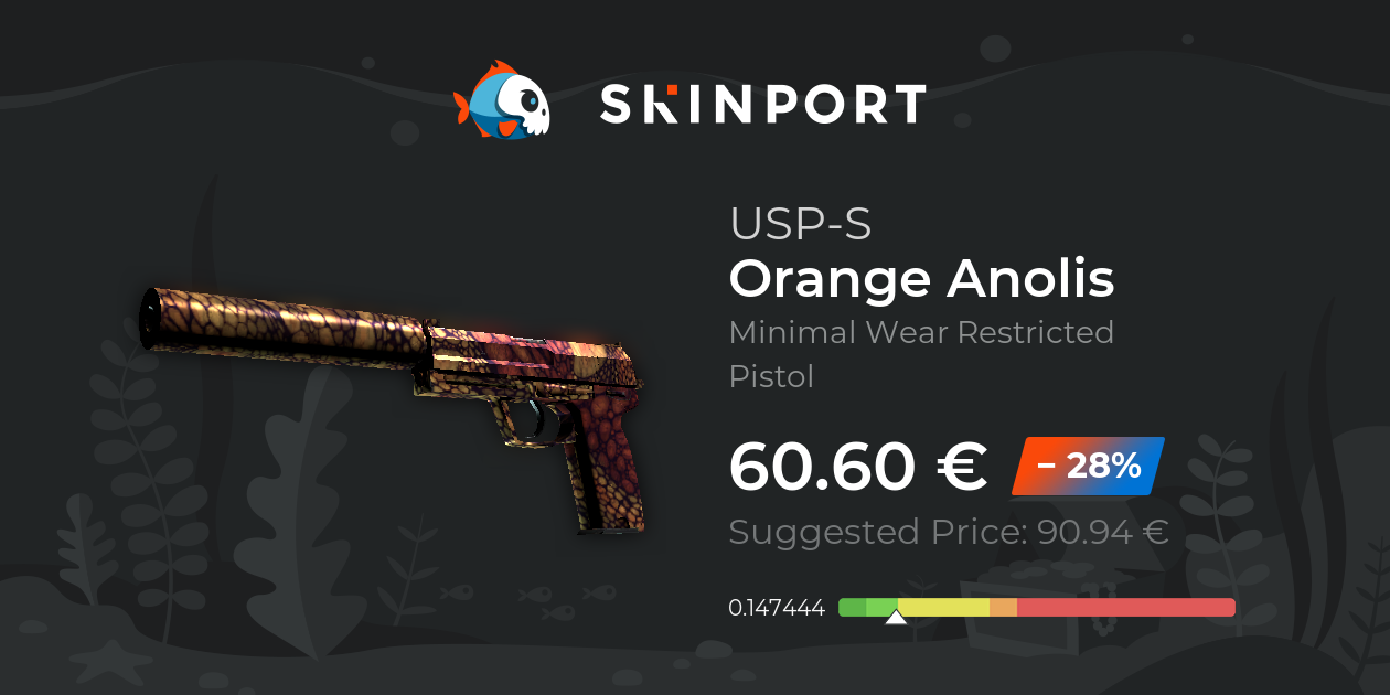 USP-S | Orange Anolis (Minimal Wear) - CS2 - Skinport