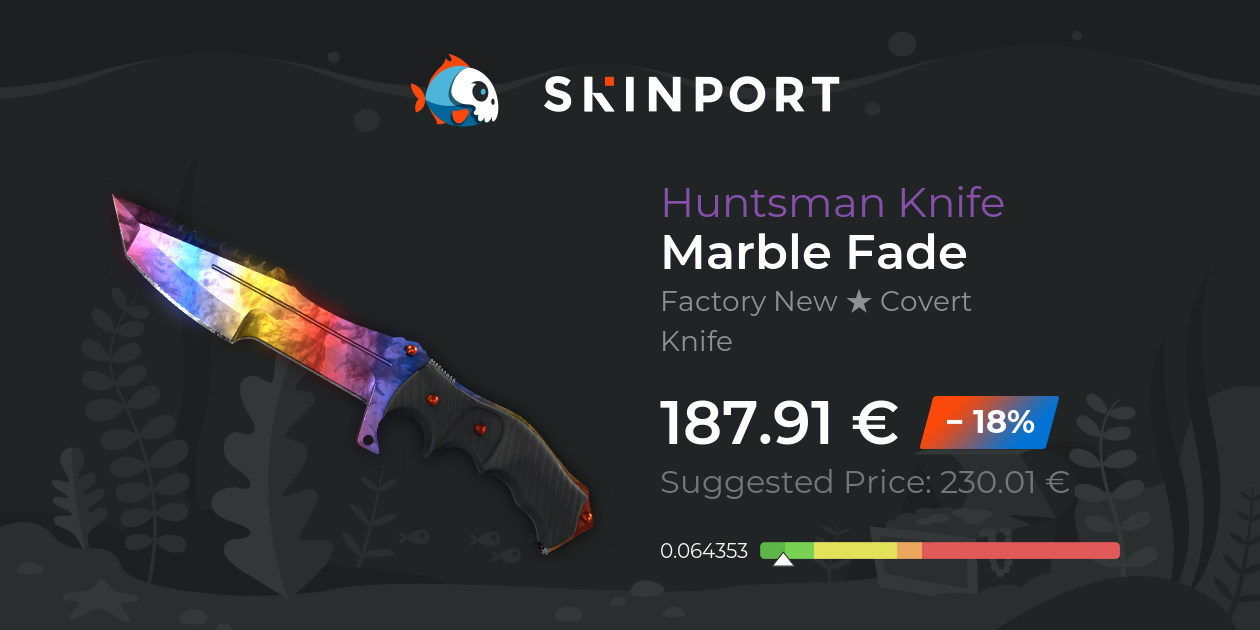 Huntsman-kniv (★) | Marble Fade (Fabriksny) - Counter-Strike 2 - Skinport