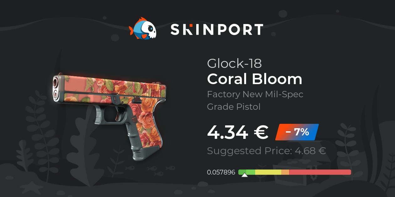 Glock-18 | Coral Bloom (Factory New) - Counter-Strike 2 - Skinport