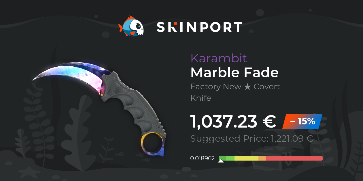 Karambit | Marble Fade (Factory New) - Counter-Strike 2 - Skinport