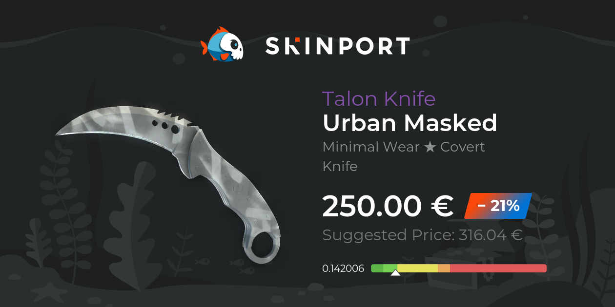Talon Knife | Urban Masked (Minimal Wear) - Counter-Strike 2 - Skinport