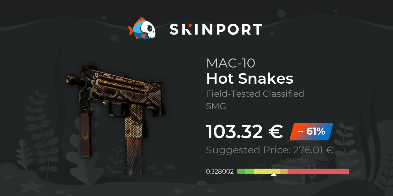MAC-10 | Hot Snakes (Field-Tested) - Counter-Strike 2 - Skinport