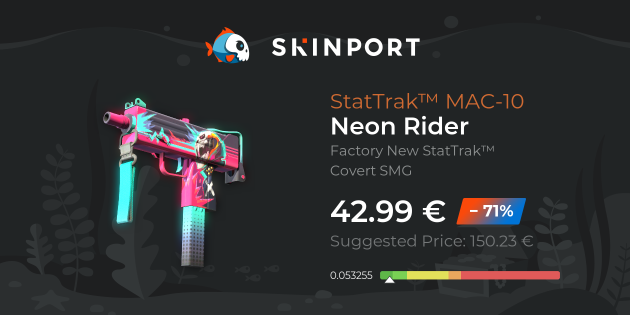 StatTrak™ MAC-10 | Neon Rider (Factory New) - Counter-Strike 2 - Skinport