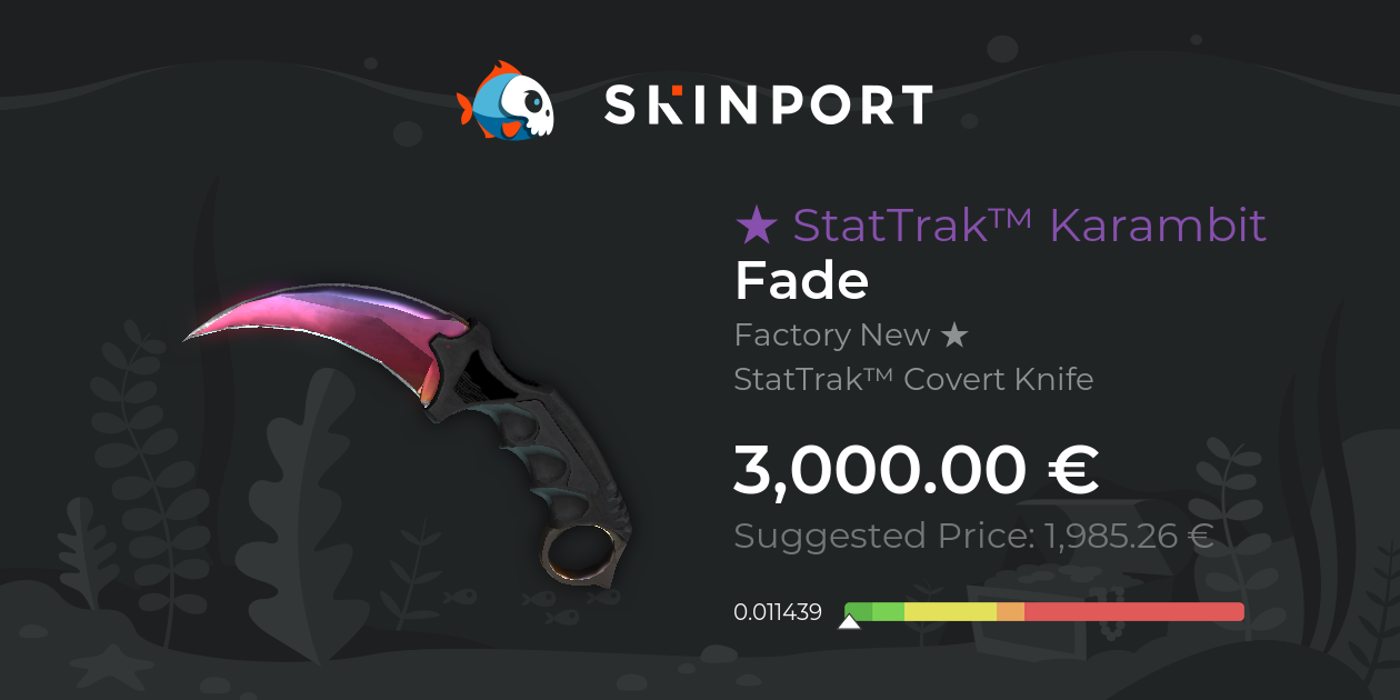 StatTrak™ Karambit | Fade (Factory New) - Counter-Strike 2 - Skinport