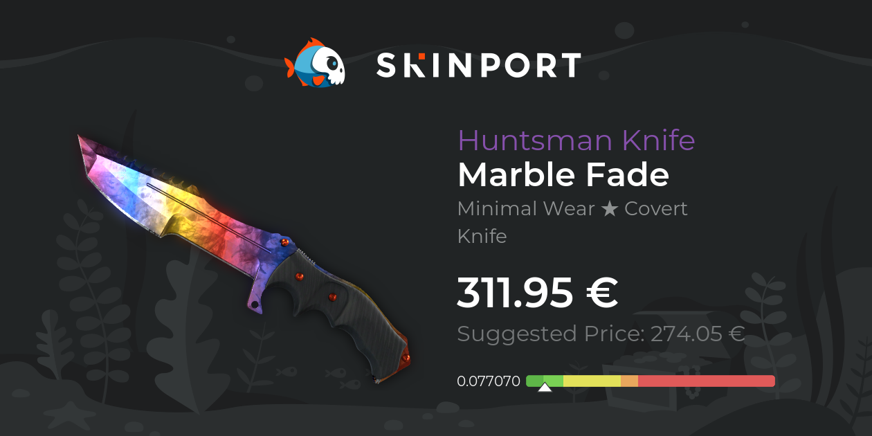 Huntsman Knife | Marble Fade (Minimal Wear) - Counter-Strike 2 - Skinport